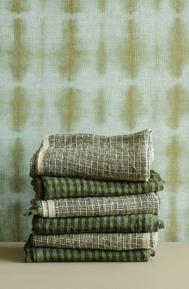 Bianca Lorenne / Linen Tea Towel / Sage Check – Corso Merivale