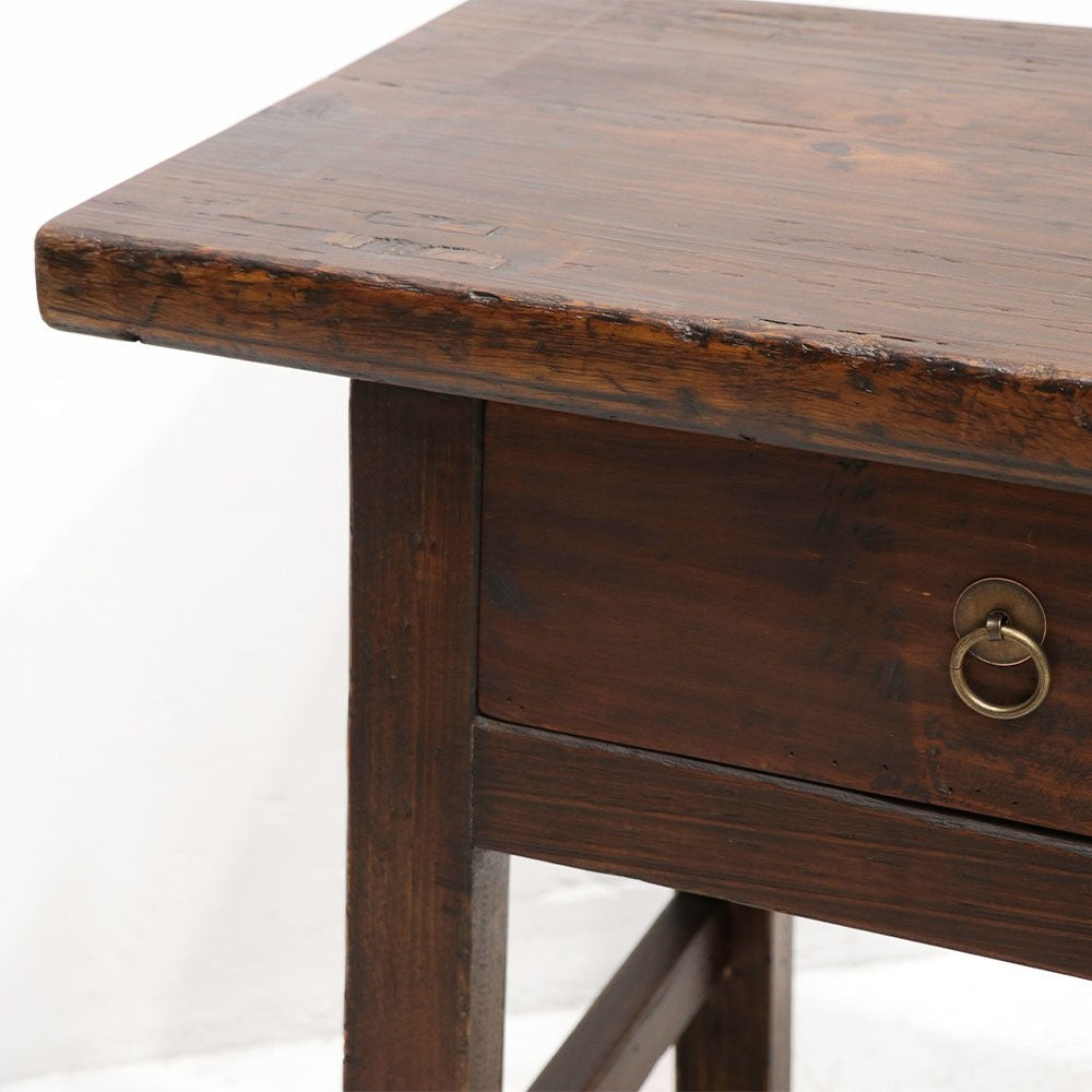 Antique Chinese Butcher's Block Table / 2 Drawer / Dark – Corso Merivale