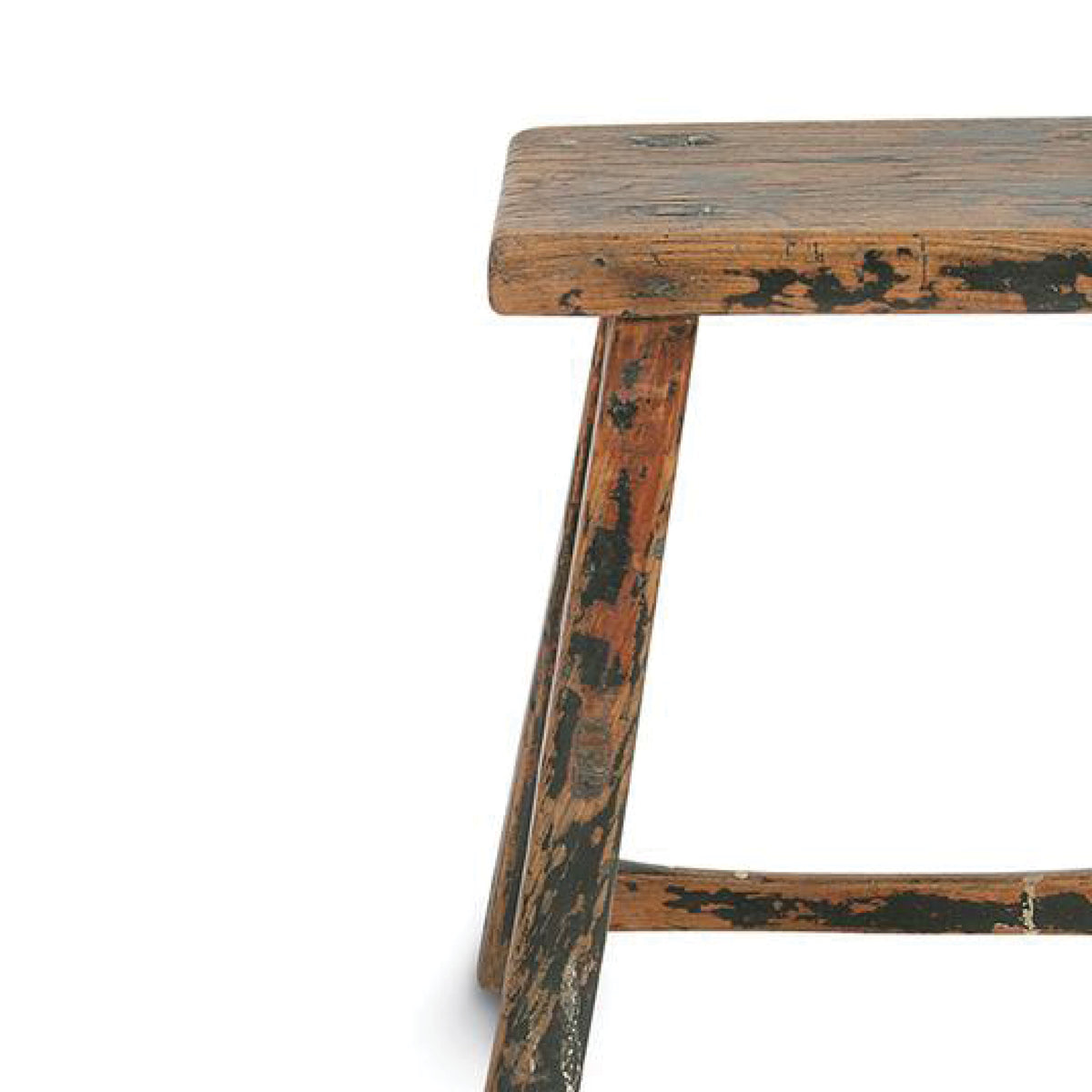 Antique Elm Wooden Stool / Rectangle – Corso Merivale