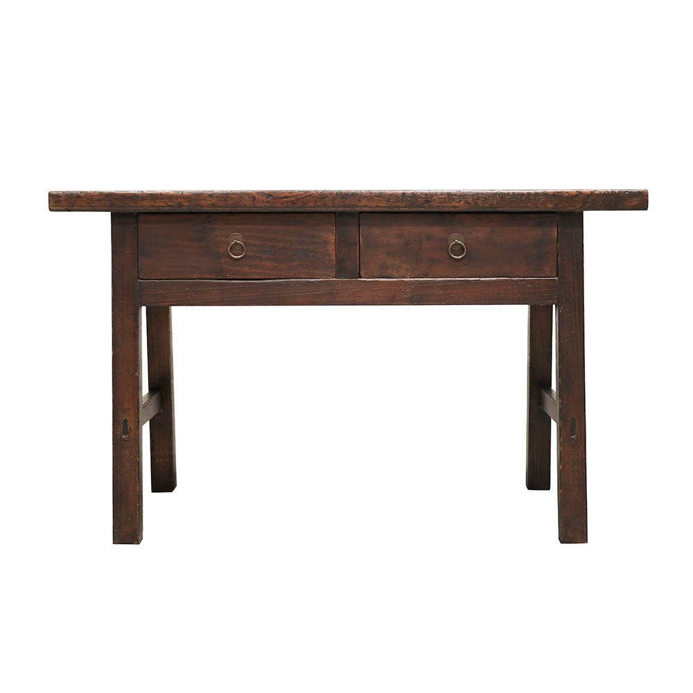 Antique Chinese Butcher's Block Table / 2 Drawer / Dark – Corso Merivale